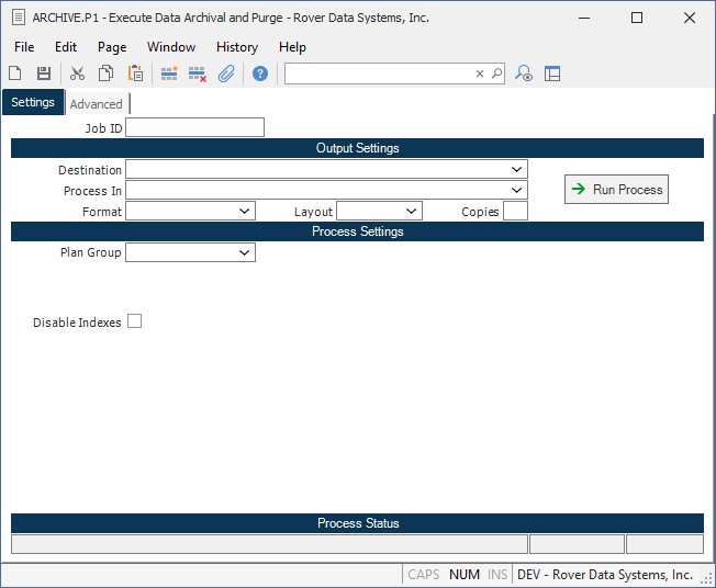Execute Data Archival and Purge (ARCHIVE.P1) | Product Documentation